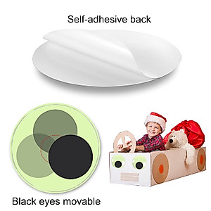4PCS 5.9 Inches Glow in The Dark Giant Googly Wiggle Eyes Self Adhesive Large Luminous Google Eyes Big Sparkle Sticky Wiggle Eyes for DIY Crafts Sticker Decoration
