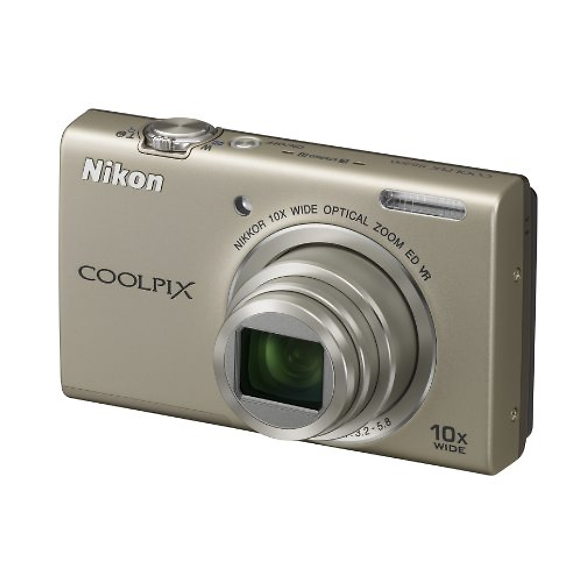 Nikon COOLPIX S6200 16 MP Digital Camera with 10x Optical Zoom NIKKOR ED Glass Lens and HD 720p Video (Silver)