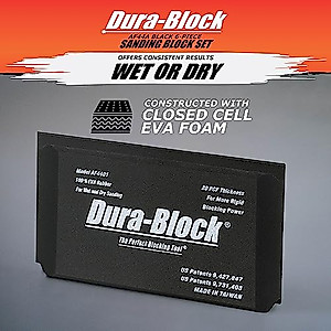 Dura-Block Set 6pc - Flexible EVA Foam Wet or Dry Autobody Sanding Blocks Kit for Automotive Bodywork