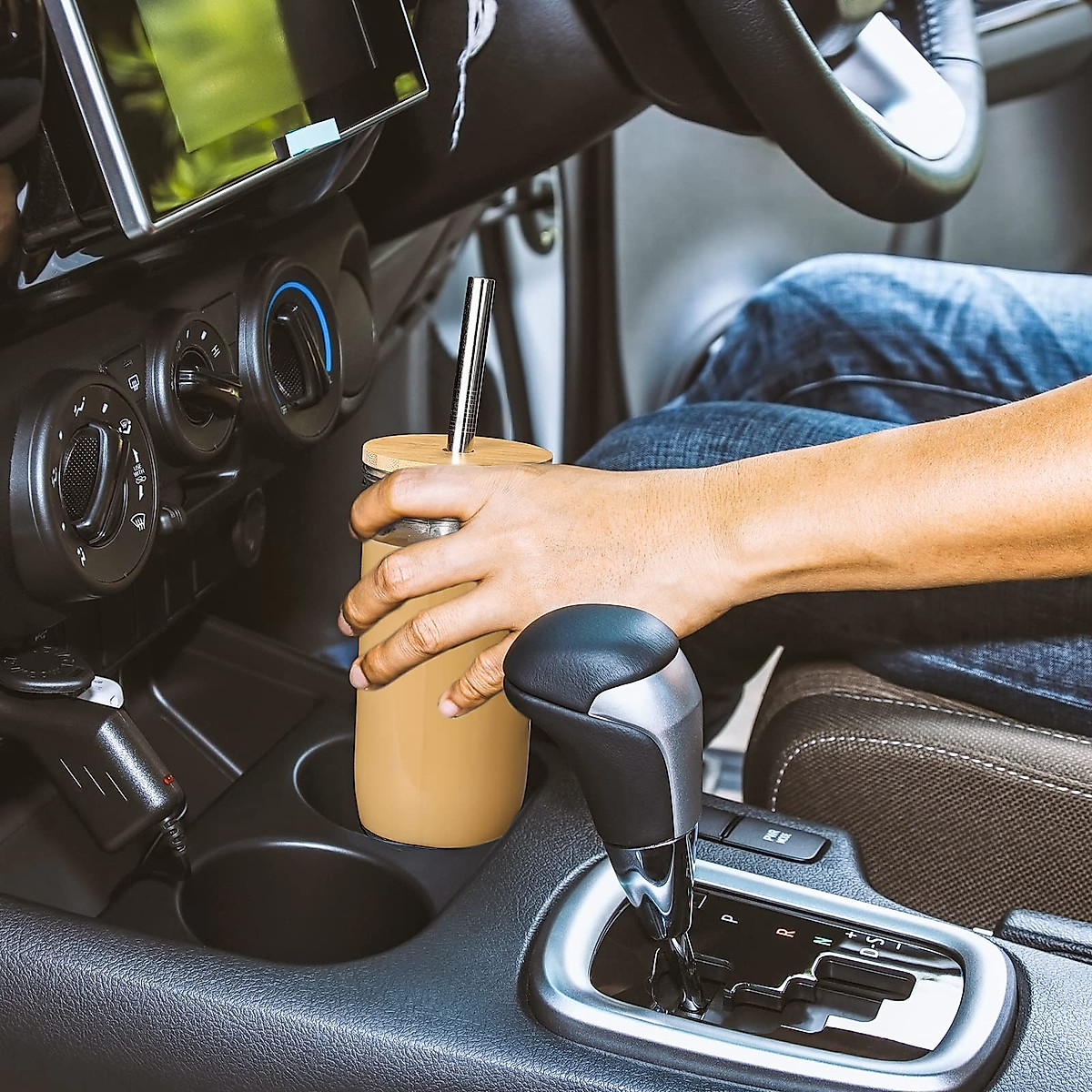 [ 4 Pack ] Glass Cups Set - 24oz Mason Jar Drinking Glasses w Bamboo Lids & Straws & 2 Airtight Lids - Cute Reusable Boba Bottle, Iced Coffee Glasses, Travel Tumbler for Bubble Tea, smoothie, Juice