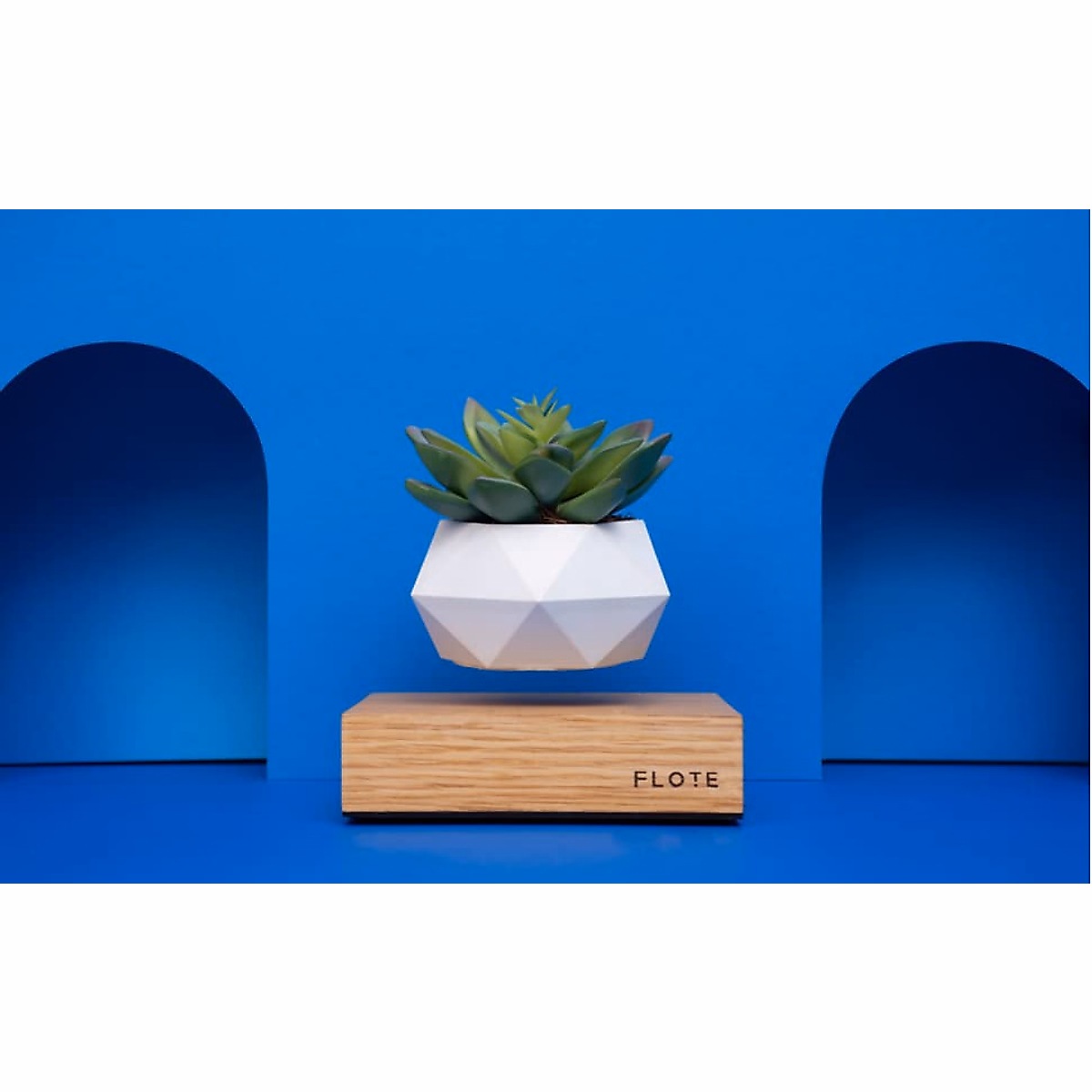 FLOTE Levitating Air Pot – Floating Plant Pot – Planter for Bonsai or Air Plants – Magic Magnetic Levitation Design – Unique Gift – Minimalist Indoor Desk Planter – Levitating Plant Pot
