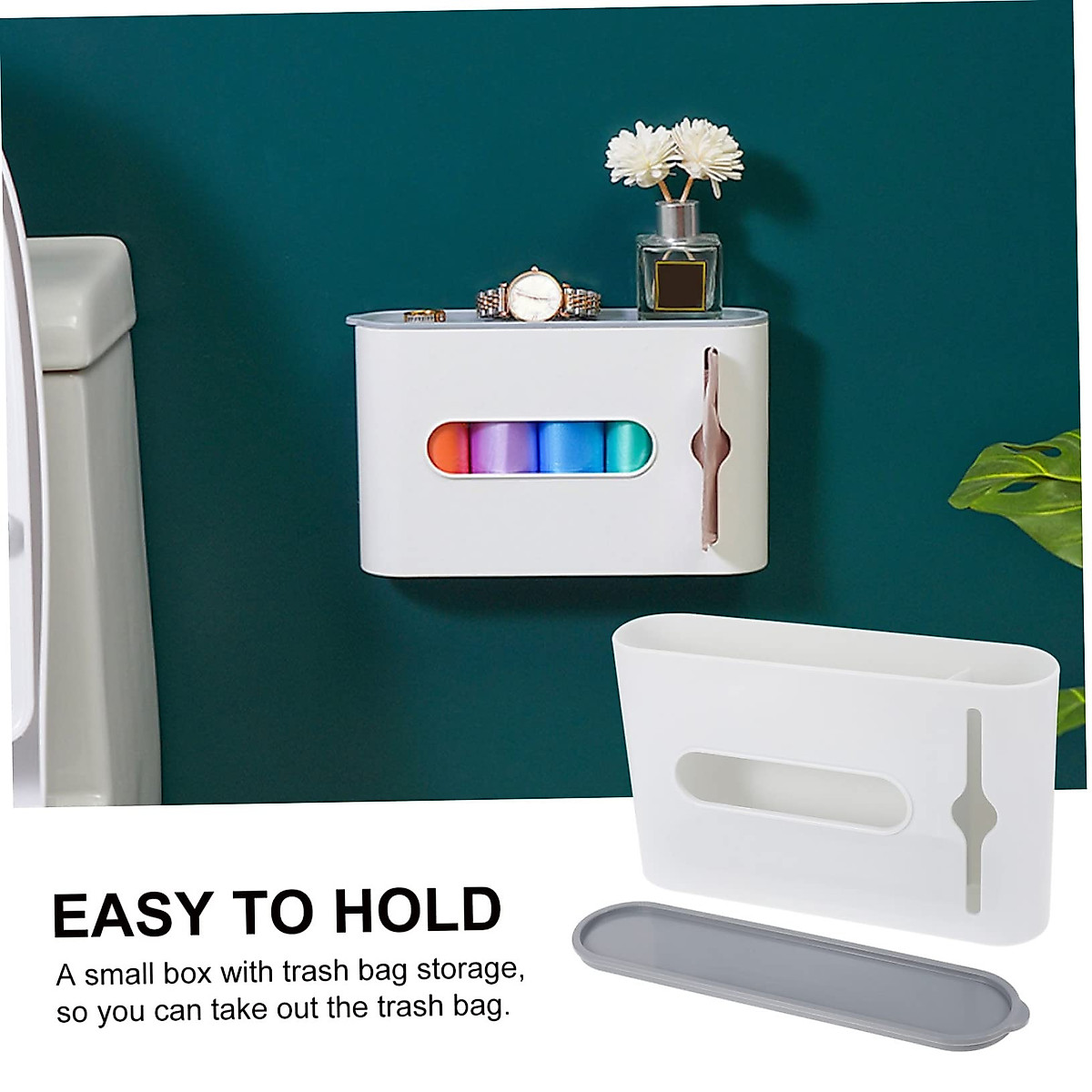 Housoutil 3 Pcs Box Garbage Bag Storage Box Wall Mount Shelf Food Wrap Dispenser Wall Garbage Bag Dispenser Plasticbag Holder Wall Mounted Shelves Car Mount Extractive Kitchen Paper White Pp