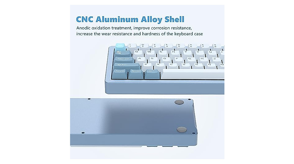 Womier S-K71 75% Gaming Keyboard, Aluminum Alloy Shell Wireless Mechanical Keyboard Bluetooth/2 ...