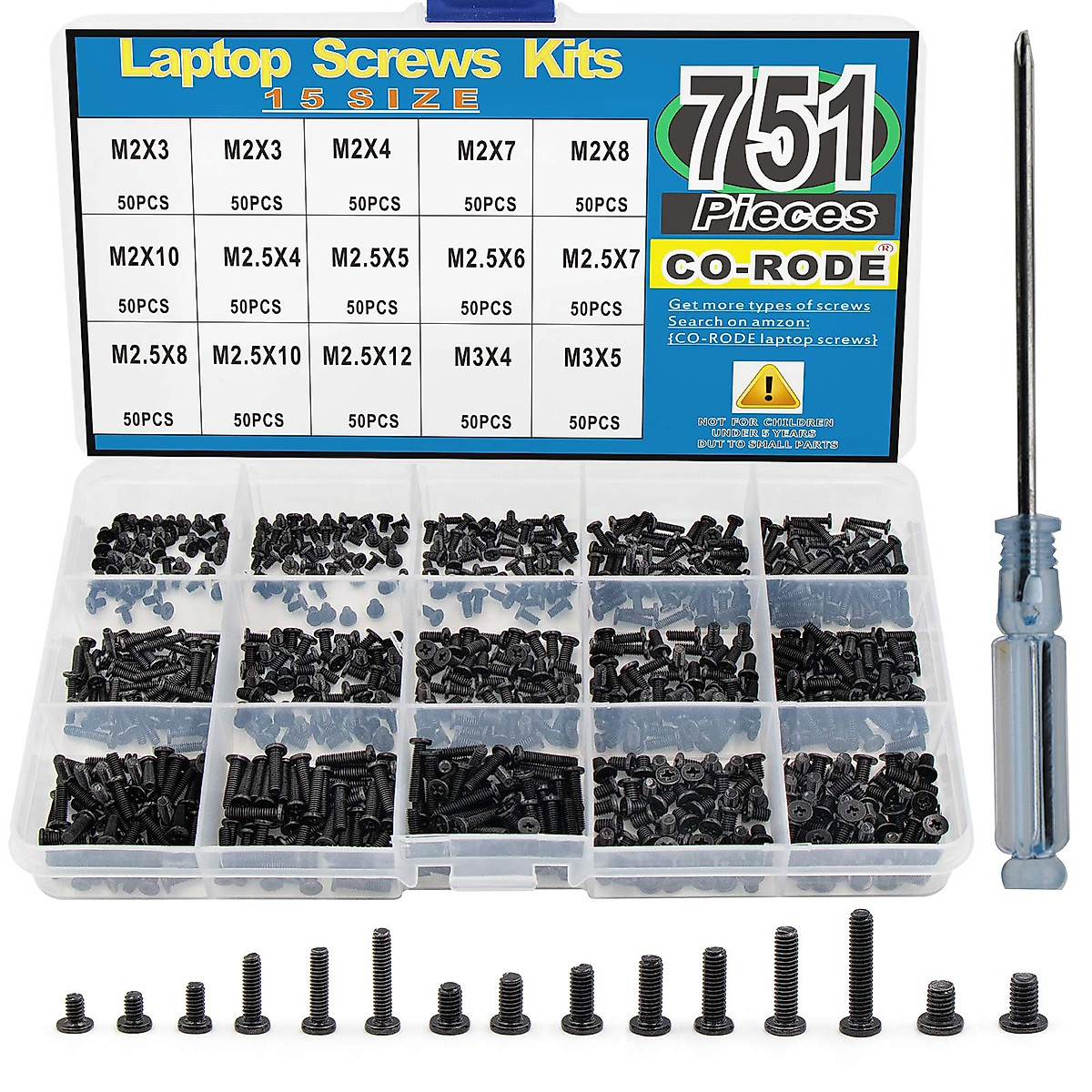 751PCS Laptop Notebook Computer Screws Kit Set with Screwdriver for IBM HP Dell Lenovo Samsung Sony Toshiba Gateway