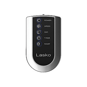 Lasko 48 Inch Slim Home Office Quiet 3 Speed Oscillating Tower Fan with Nighttime Setting, Remote Control, 7 Hour Timer, and Auto Shut Off, Black
