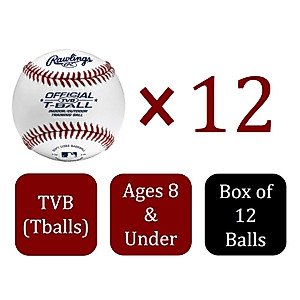 Rawlings | Official T-Balls | TVB | Youth/6u | 12 Count | Sponge Rubber Core | Indoor/Outdoor