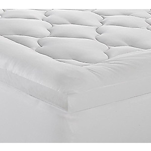 Ella Jayne Home Exquisite Hotel Collection Fluffy Clouds 100% Natural Cotton 300 Thread Count Double Cotton Satin Cover 100% Polyester Mattress Pad, California King Size