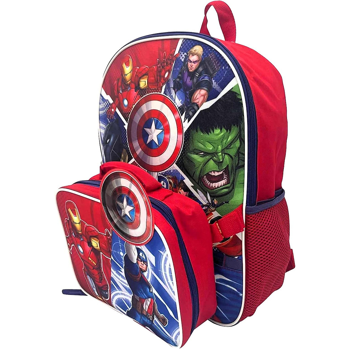 Fast Forward Kid's Licensed POP-OUT 16" Backpack With Lunch Box Combo Set (Avengers)