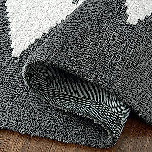 GlowSol Area Rugs 8x10 Boho Living Room Rugs Geomertic Shaggy Rugs Boho Moroccan Rug Non Slip Floor Cover Soft Fluffy Area Rug Bedroom Dining Room Office Rug Accent Carpet,Grey 8x10