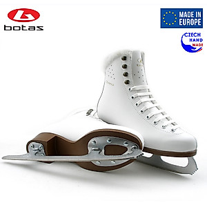 Botas - Fleece Cuff/Figure Ice Skates for Women, Girls/Color: White, Size: Adult 7.5