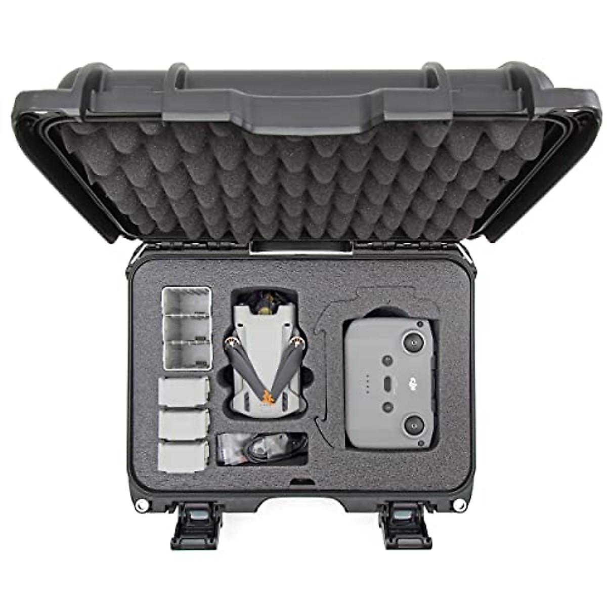Nanuk 915 Waterproof Hard Case with Custom Insert for DJI Mini 3, Fly More Package and RC-N1 or RC Remote - Black (915S-080BK-0A0-C0602)