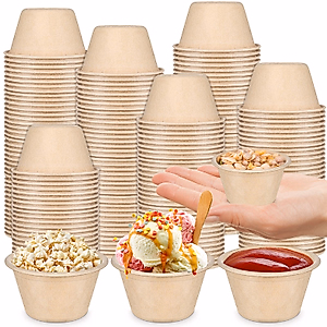 Zubebe 800 Packs 2 oz Disposable Bagasse Fiber Souffle Cups Condiment Cups Natural Bagasse Fiber Sauce Cups Sample Cups Tasting Cups for Small Sauce Portion Sample Snack Charcuterie Serving