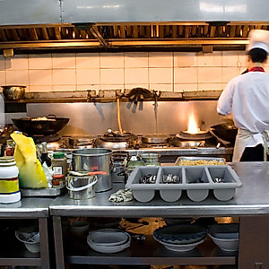 Minekkyes 4-Pack Utensil Drawer Organizer, Flatware Drawer Organizer, 4 Compartments Cutlery Trays