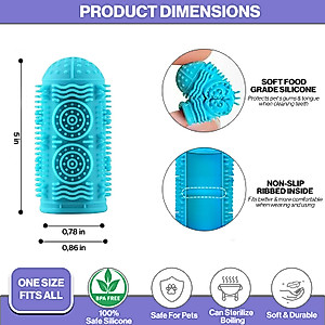 1TO3GO Finger Toothbrush for Dogs, Silicone Dog Toothbrush, Dog Teeth Cleaning Kit Protects Gums Dog Dental Care (Multi-Color Orange or Pink, 4-Pack)