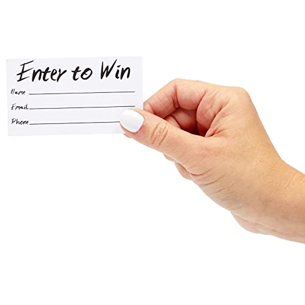 200-Pack Enter to Win Cards, 3.5x2 White Entry Form Raffle Tickets Slips for Fairs, Contests, Ballots, Carnivals, Drawings, Auction Events, Prize Games, Fundraisers