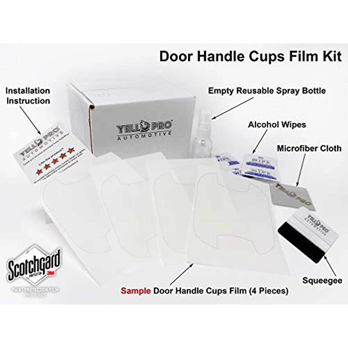 YelloPro Custom Fit Door Handle Cup 3M Anti Scratch Clear Bra Paint Protector Film Cover Self Healing PPF Guard Kit for 2020 2021 2022 2023 Subaru Legacy Sedan