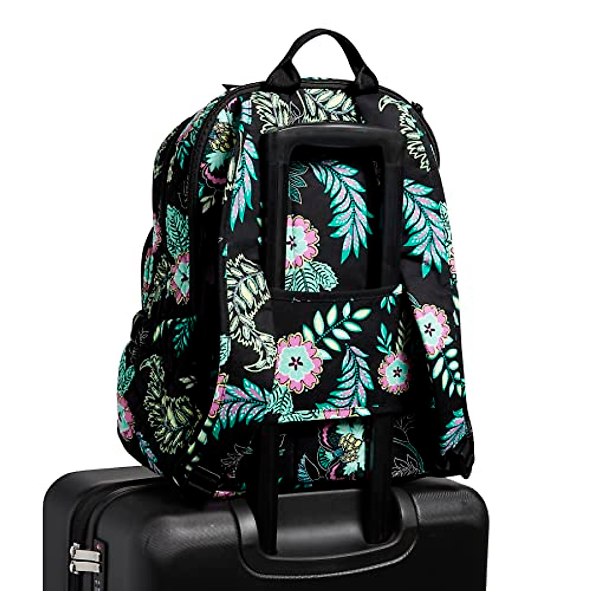 Vera Bradley Women's Cotton Campus Backpack, Island Garden - Recycled Cotton, One Size