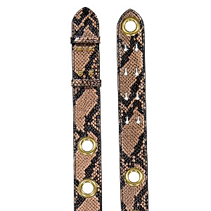 BURBERRY Pink Apricot Ladies Phyton Print Leather Handbag Belt Strap