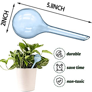 Gddochn 20 Pcs Clear Plant Watering Globes,Garden Self Watering Bulbs,Automic Watering Device for Plant,Flowers,Garden,Indoor Outdoor Decoration(Small, Dark Blue)