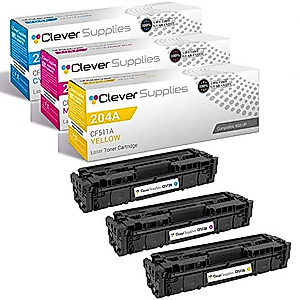 CS Compatible Toner Cartridge Replacement for HP 204A CF511A Cyan CF513A Magenta CF512A Yellow Color Laserjet Pro MFP M180 MFP M180nw MFP M180n MFP M181fw MFP M154a 3 Color Set