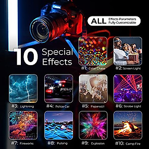 Mettlelite TLX1 RGB Tube Light LED Full Color Portable Video Light with APP Control 2800K-8000K CRI96 TLCI97 360° RGB CCT HSI Mode 10 Customizable Light Effects Rechargeable Battery Magnet Design