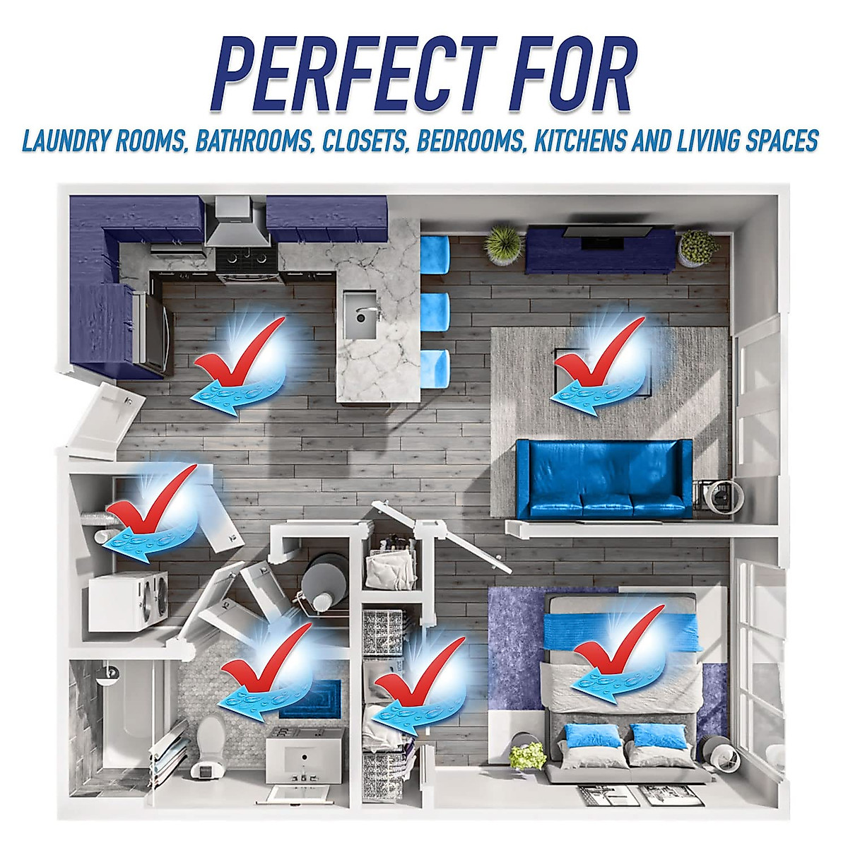 DampRid Fragrance Free Drop 4 Pack-15.8 Oz. Refill Tabs-Moisture Absorber, from Numerous Environments and Remove Foul Odors