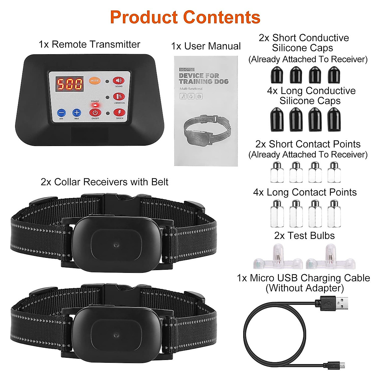 Rivulet Electric Wireless Dog Fence System Electric Dog Fence Pet Fence Wireless, 2-in-1 Dog Boundary Containment System&Rechargeable Shock Training Collar Range 990FT for Small Medium Large Dogs