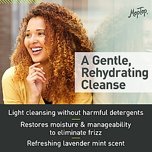 MopTop Gentle Shampoo, Salon Quality, Reduces Frizz, Cleanses Hair, All Hair Types, Sulfate & Paraben Free, Color Safe, Increases Moisture & Manageability for Smooth Silky Hair, 12oz