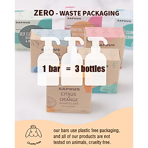 SAPHUS Argan Oil Shampoo Bar for Strengthening, Cleansing & Moisturizing Dry & Curly Hair,Travel Size, Zero Waste