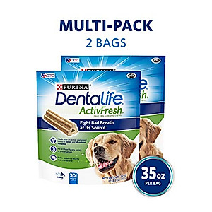 Purina DentaLife Large Dog Dental Chews; ActivFresh Daily Oral Care - (2) 30 ct. Pouches