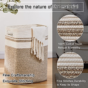 OIAHOMY 80L Laundry Baskets Hamper with Handles Laundry Hamper-Laundry Basket,Tall Cotton Storage Basket