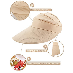 2 Pieces Sun Visor Hats UV Protection Caps Summer Wide Brim Beach Hat for Women Multicoloured