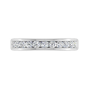 1/2 Carat Channel Set Diamond Wedding Band Ring in 14K White Gold (Ring Size 4)