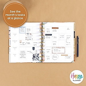Happy Planner Disc-Bound School Planner and Calendar, 12-Month Daily, Weekly, and Monthly July 2023–June 2024 Planner, Teacher Layout, Wild Journey Theme, Big Size, 8 1/2 Inches by 11 Inches