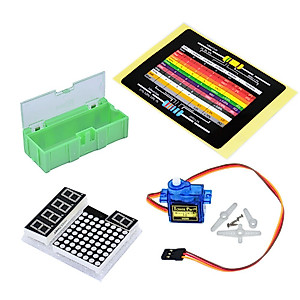 TOLAKO Electronic Component Starter Kit for Arduino Breadboard, LED, Dot Matrix,Resistor, Capacitor, Breadboard