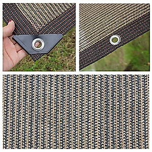 Abrotain Outdoor Shade Fabric Sun Shade Cloth 9'9"x9'9" Brown Privacy Screen Shade Sail Garden, Pergola, Deck, Canopy, Backyard Patio Sunshade