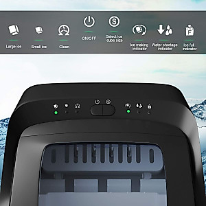 COSTWAY Countertop Ice Maker, 33LBS/24H Portable and Compact Ice Machine with Self-cleaning Function, Bullet Ice Cubes Ready in 7 Mins, Include Ice Scoop and Basket, Soinc Ice Maker for Indoor Use, RV