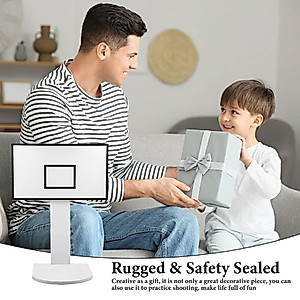 Weduspaty Trash Can Holder Basketball Trash Can Holder Fun Throwing PVC Stable Basketball Trash Can Hoop 12in Basketball Room Decor for Home Office, Excluding Trash Can