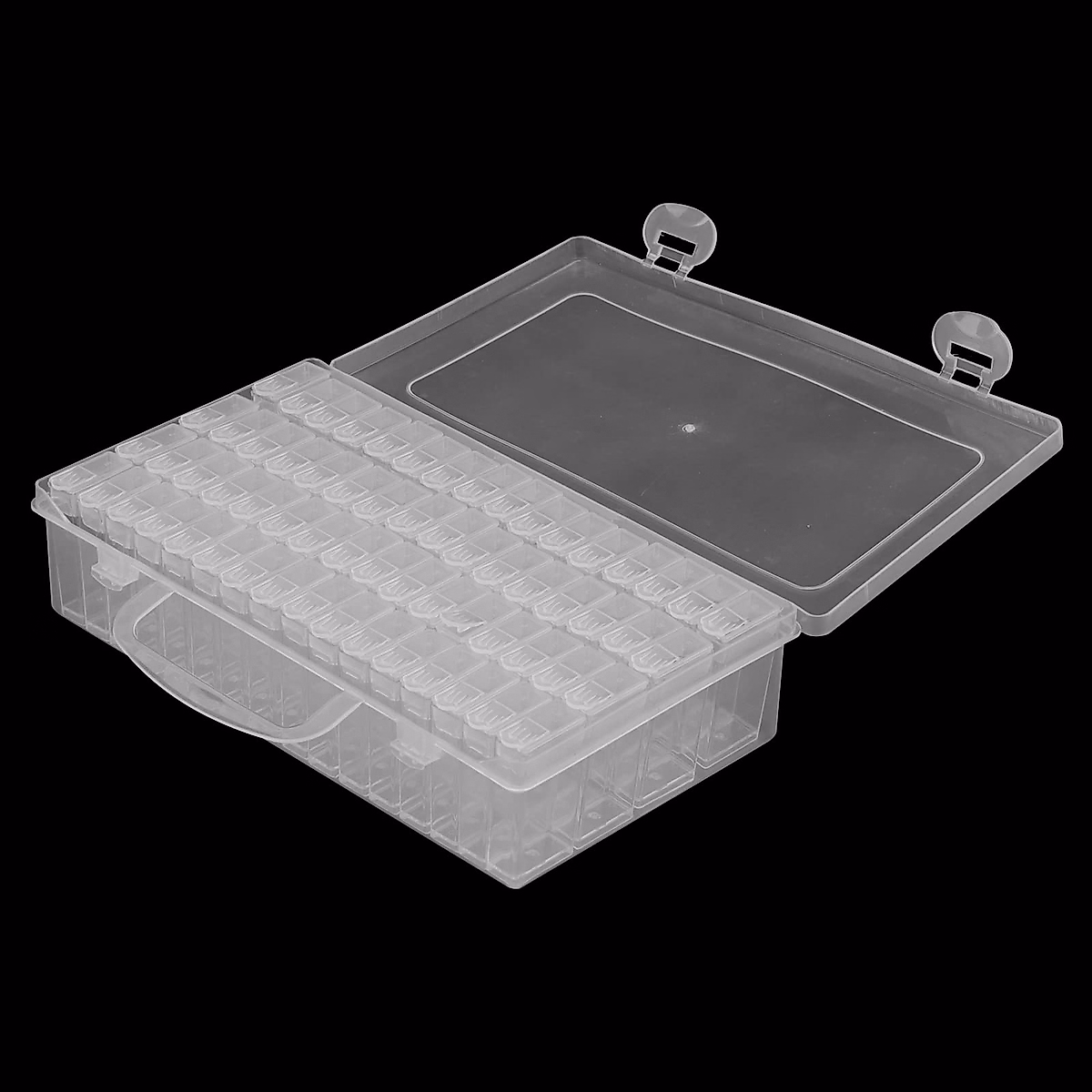 MANCHAP 3 Pack 64 Grids Diamond Storage Containers, Art Craft Stackable Beads Box Organizer Drawer with Stickers for Beads, Painting, Rhinestones, Clear