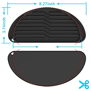 Refrigerator Drip Catcher Tray .JIUBAR Non-slip Cuttable fridge water Dispenser Drip Tray,Silicone refrigerator Water Drip Catcher for GE, Samung Fridge Drip Tray (SemiCircular-Black)