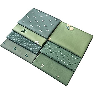 Qililandiy 7 Pcs Fat Quarters Fabric Bundles Quilting Fabric Bundle Patchwork for Sewing Quilting and Crafting (Green)