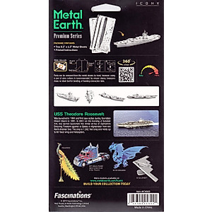 Fascinations Metal Earth ICONX USS Theodore Roosevelt CVN-71 3D Metal Model Kit
