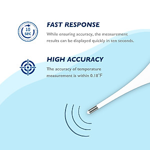 JASUN Thermometer for Adults Digital Oral Thermometer Fast Reading Rectal Armpit Thermometer for Baby and Adults with Fever Indicator Memory Recall Fathers Gifts