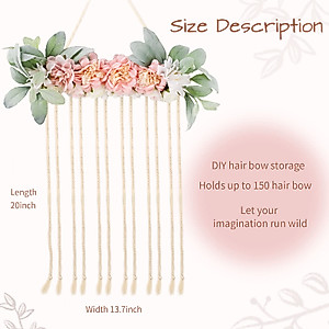 Bow Holder for Girls Hair Bows,POVETIRE Hair Clips Hanging Organizer Baby Headband Storage Hair Accessory Display for Wall Room Baby Nursery Decors