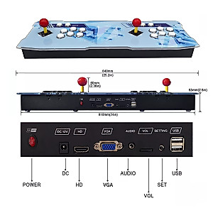 WYGAMING【20000+ Games in 1】 Pandora E-Sports Box Pro Arcade Games Console for Home,,Plug and Play HDMI Video Games Machine,4 Players,Search/Save/Hide/ Pause Games