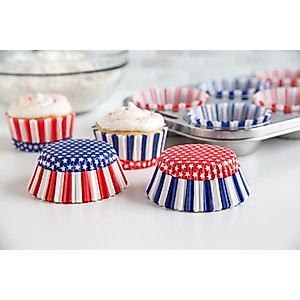 Fox Run Patriotic Bake Cup Set, 3 x 3 x 1.25 inches, Multicolored