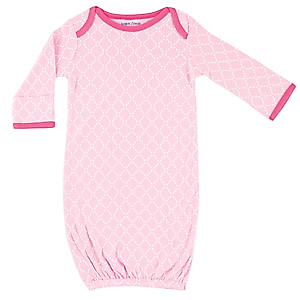 Luvable Friends Unisex Baby Cotton Gowns, Pink Floral, 0-6 Months US