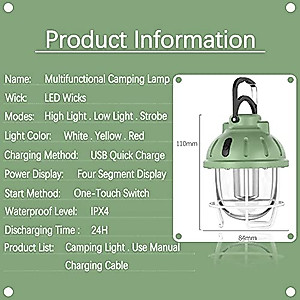 MAKIVI Camping Lantern,Tent Lights,Rechargeable IPX4 Waterproof Lights LED Light,3 Light Color 7 Light Modes Lanterns