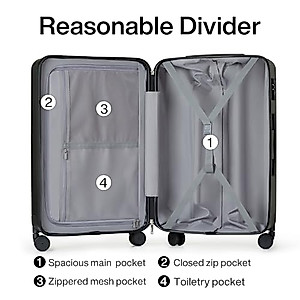 Hanke Luggage Sets 2 piece Carry On Luggage with Wheels PC Hard Shell Suitcases Lightweight Checked Tsa Luggage Large Travel Suitcase Woman Men 20/24 Inch(Jet Black)