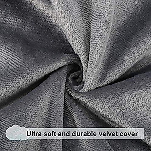 KWLET Pregnancy Pillow C Shaped Cover/Maternity Pillow Case with Double Zippers, Velvet, 57x30 Inch